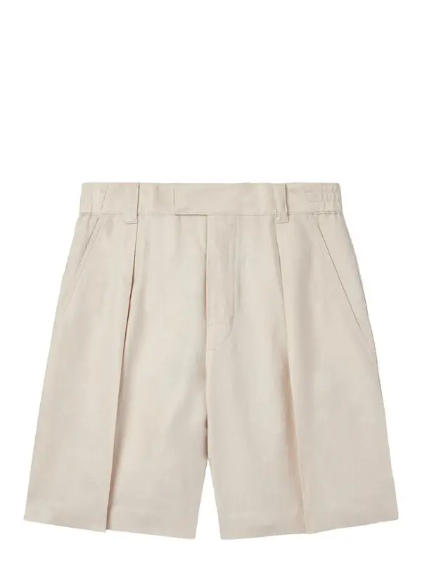 Loro Piana Reinga Wide-leg Pleated Bermuda Shorts - White