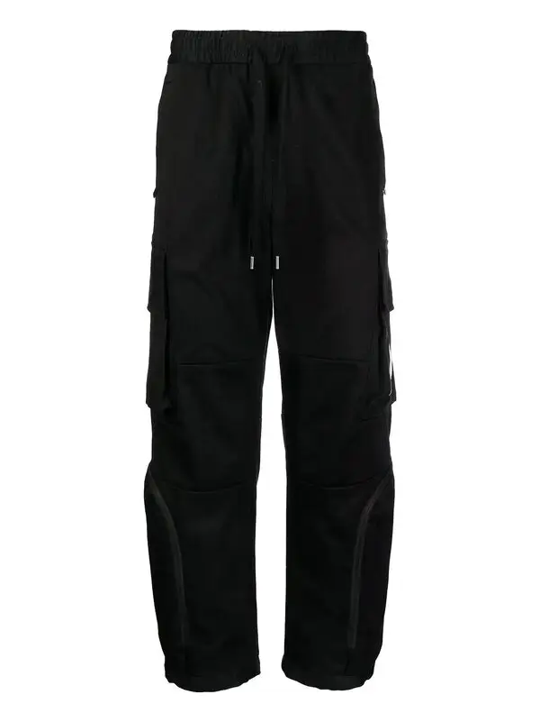 PORTS V Drawstring Cargo Trousers - Black