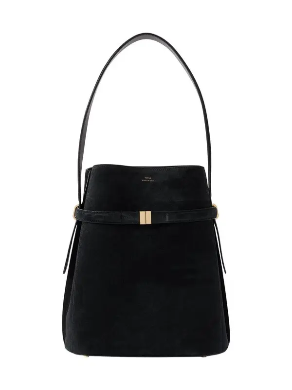 TOTEME Suede Belted Tote - Black