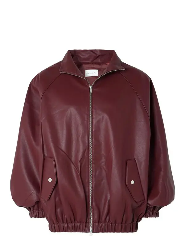 THE FRANKIE SHOP Senta Oversized Bomber Jacket - Burgundy