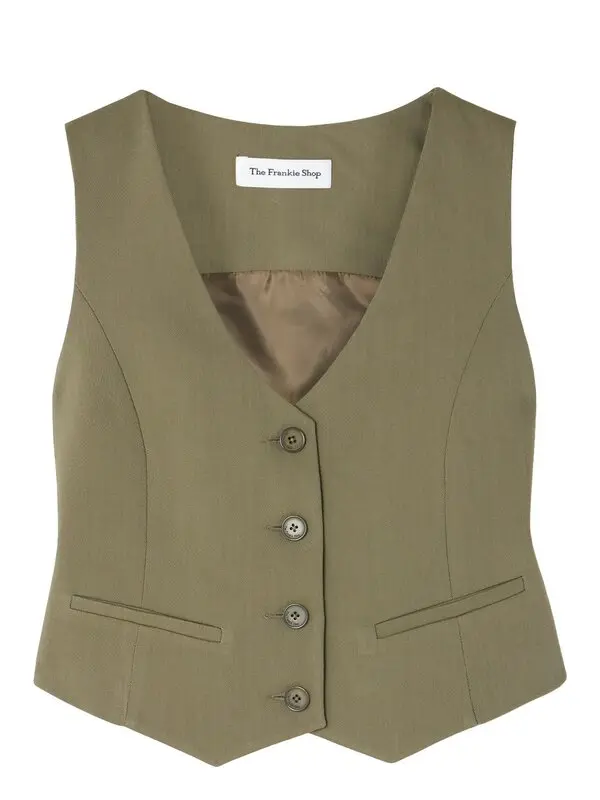 THE FRANKIE SHOP Roma Woven Vest - Green