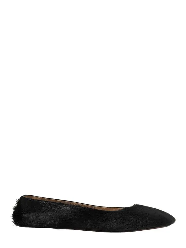 THE ROW Calf Hair Ballet Flats - Black