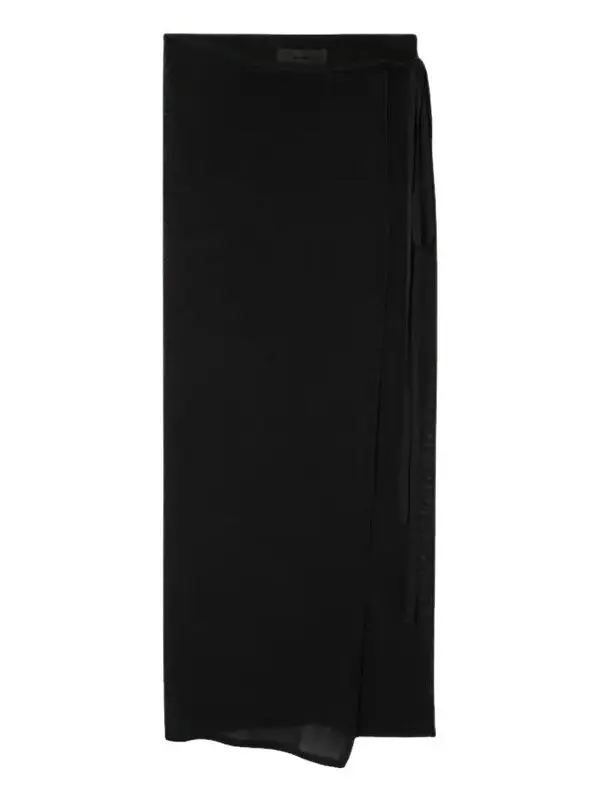THE FRANKIE SHOP Alsen Knitted Midi Wrap Skirt - Black