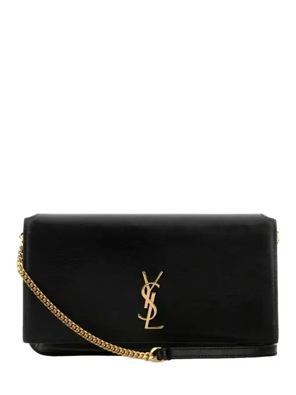 Saint Laurent Cassandre Leather Crossbody Bag - Black