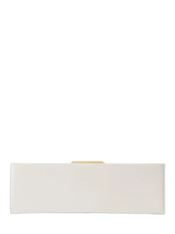 Saint Laurent Midnight Leather Clutch - Neutrals