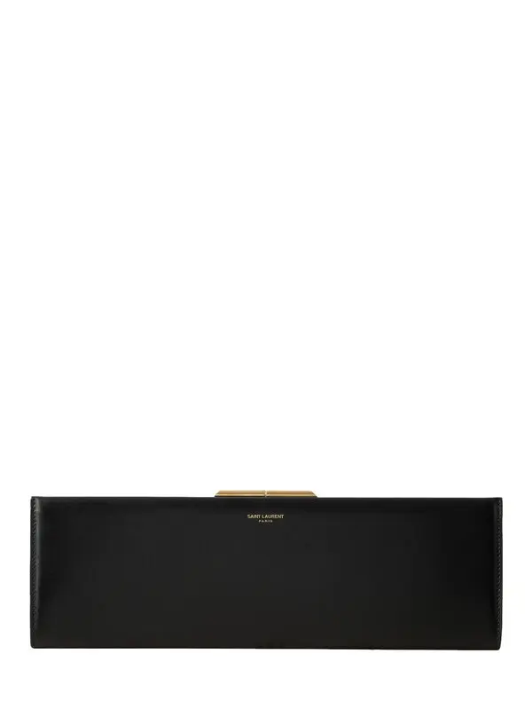 Saint Laurent Midnight Leather Clutch - Black