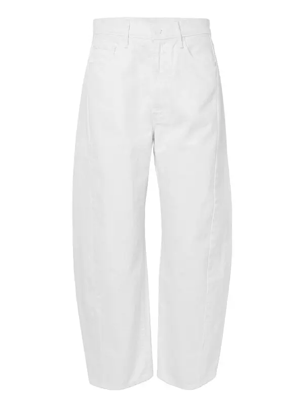 MOTHER The Full-pipe Ankle Mid-rise Wide-leg Jeans - White