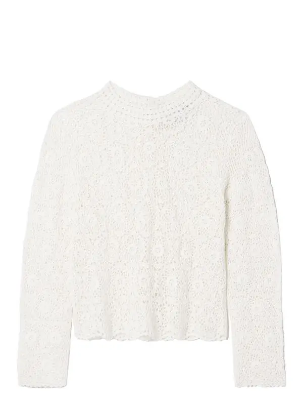 NILI LOTAN Gibson Crocheted Top - Ivory