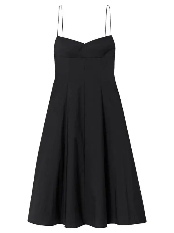 Khaite Isabella Cotton-canvas Midi Dress - Black