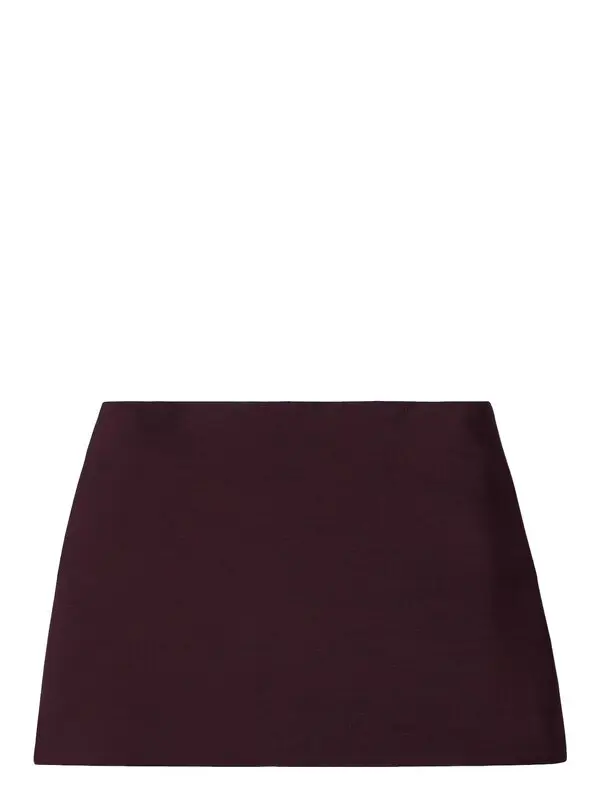 Khaite Jett Wool And Silk-blend Crepe Mini Skirt - Burgundy
