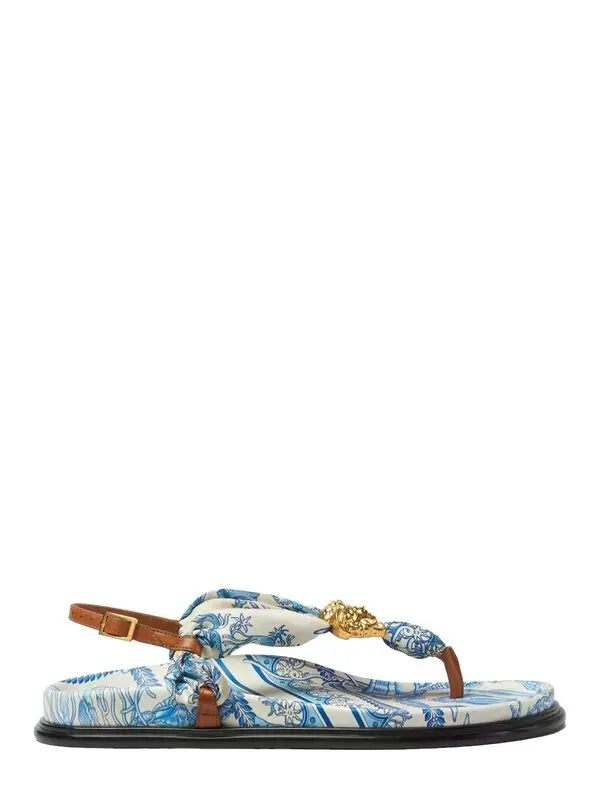 Versace Underwater Barocco La Medusa Sandals - Blue