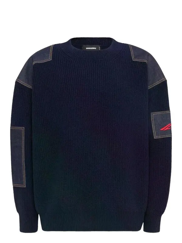 Dsquared2 Patchwork-embellished Jumper - Blue