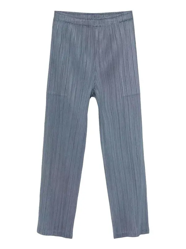 Issey Miyake Pleated Straight Leg Trousers - Blue
