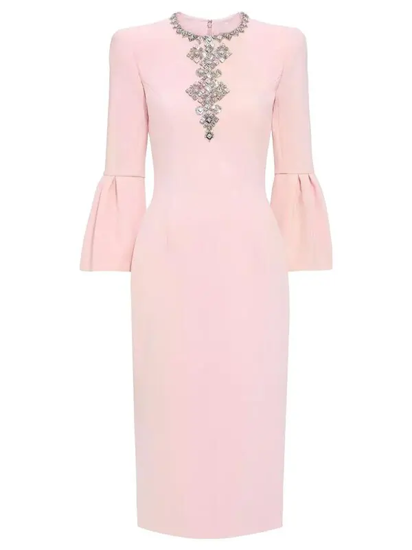 Jenny Packham Margoni Embellished Midi Dress - Pink