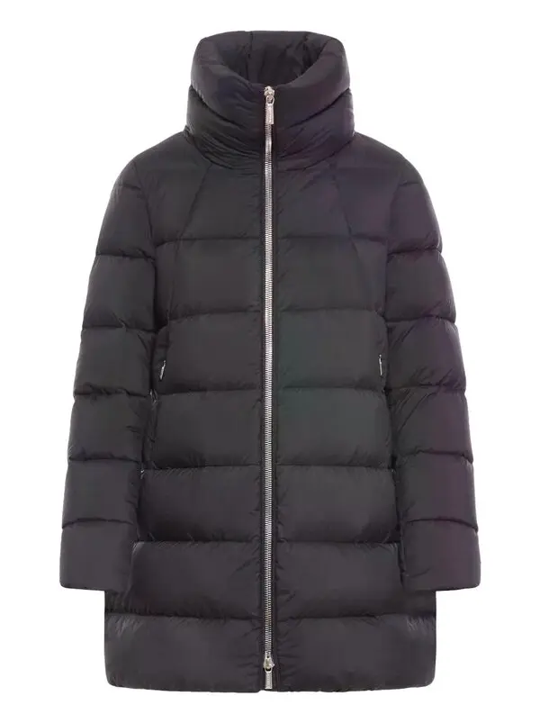 MOORER Alana Padded High-neck Coat - Black