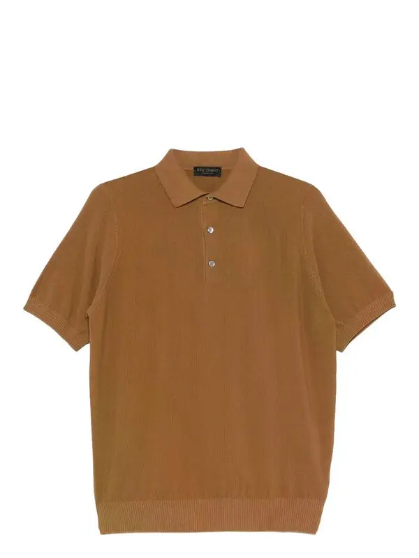 DELL'OGLIO Cotton Polo Shirt - Brown