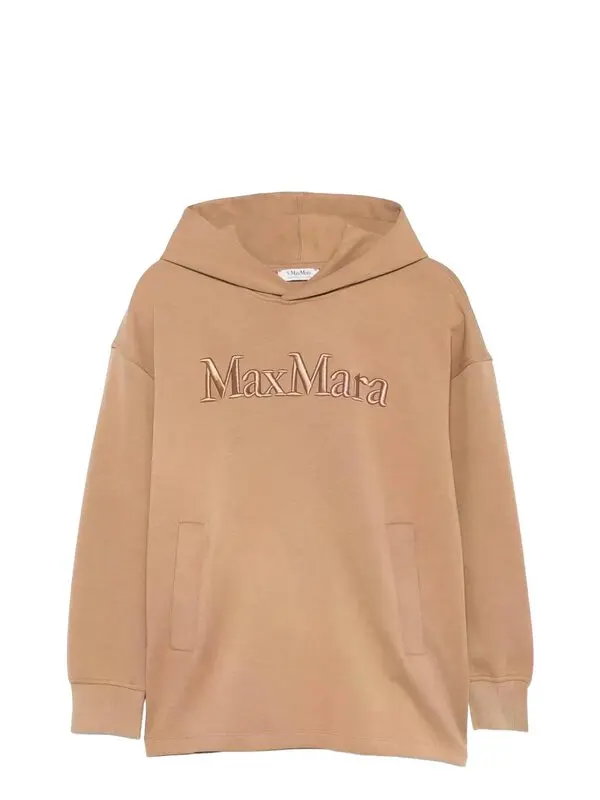 Max Mara Embroidered-logo Hoodie - Brown