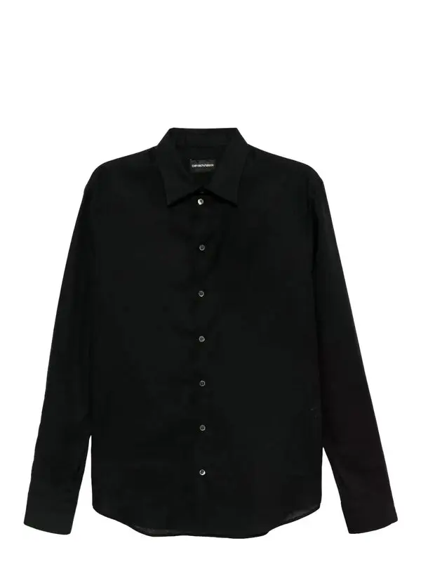 Emporio Armani Logo-embroidered Shirt - Black