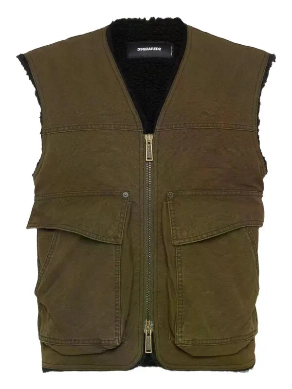 Dsquared2 Logo-embroidered Gilet - Brown