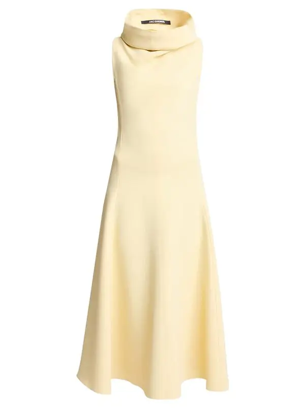 Jacquemus La Triangle Cowl-neck Dress - Light Yellow