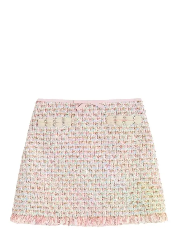 Valentino Garavani Ribbon Tweed Mini Skirt - Pink