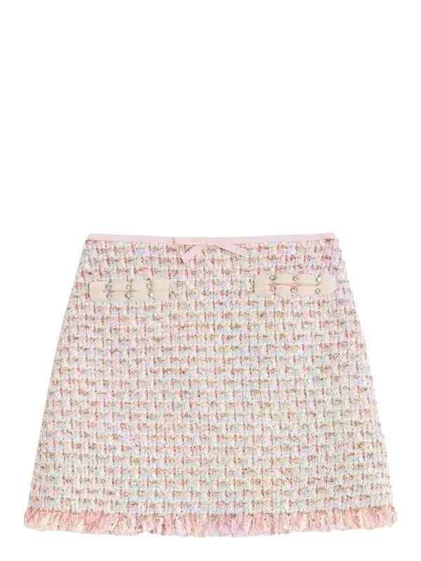 Valentino Garavani Ribbon Tweed Mini Skirt - Pink