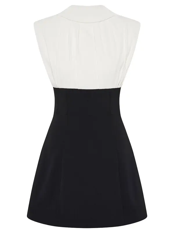 Rachel Gilbert Dion Pleated Mini Dress - Black,white