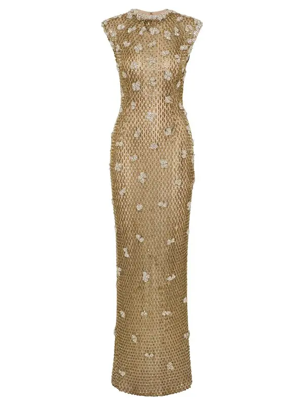 Rachel Gilbert Solana Embellished Gown - Gold
