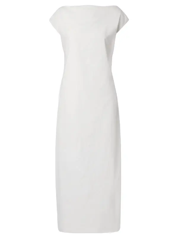 Khaite Ayame Open-back Cotton-canvas Midi Dress - White