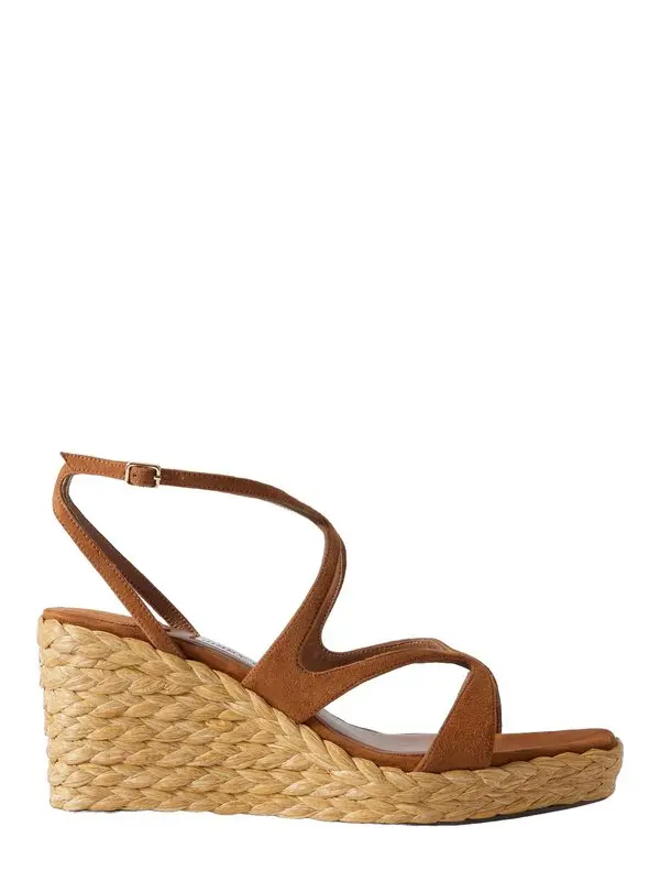 JIMMY CHOO Ayla 85 Suede Platform Espadrilles - Brown