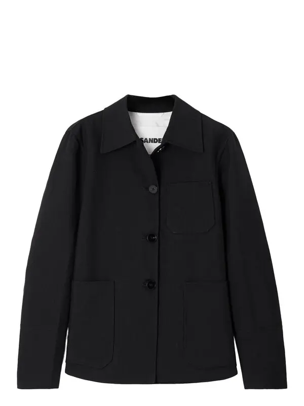 JIL SANDER Cotton-blend Boxy Jacket - Black