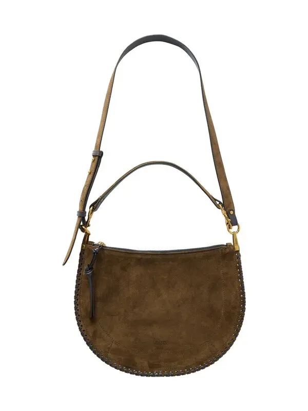 Isabel Marant Oskan Soft Whipstitched Suede Shoulder Bag - Brown
