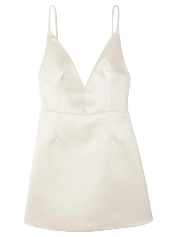 EMILIA WICKSTEAD Vero Open-back Duchesse-satin Mini Dress - Ivory