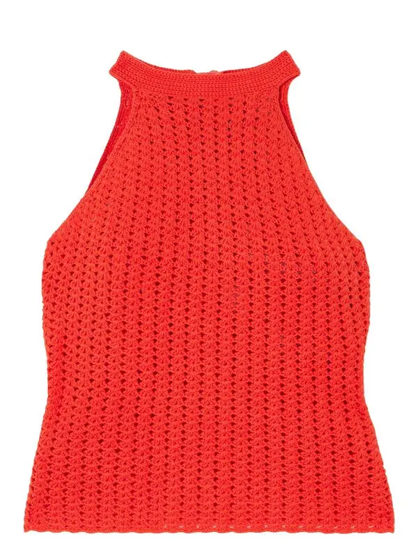 Escvdo Reflejo Crocheted Tank - Orange