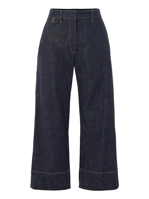 Brunello Cucinelli Cropped Wide-leg Jeans - Blue