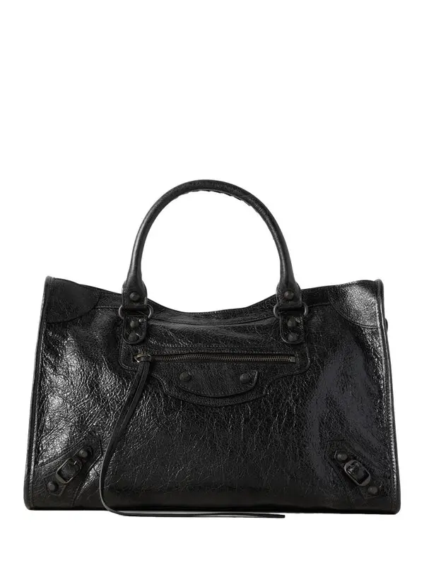 Balenciaga Le City Medium Textured-leather Tote - Black