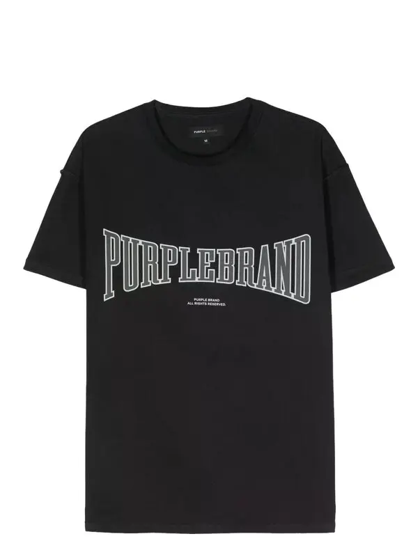 PURPLE BRAND Logo-print Cotton T-shirt - Black