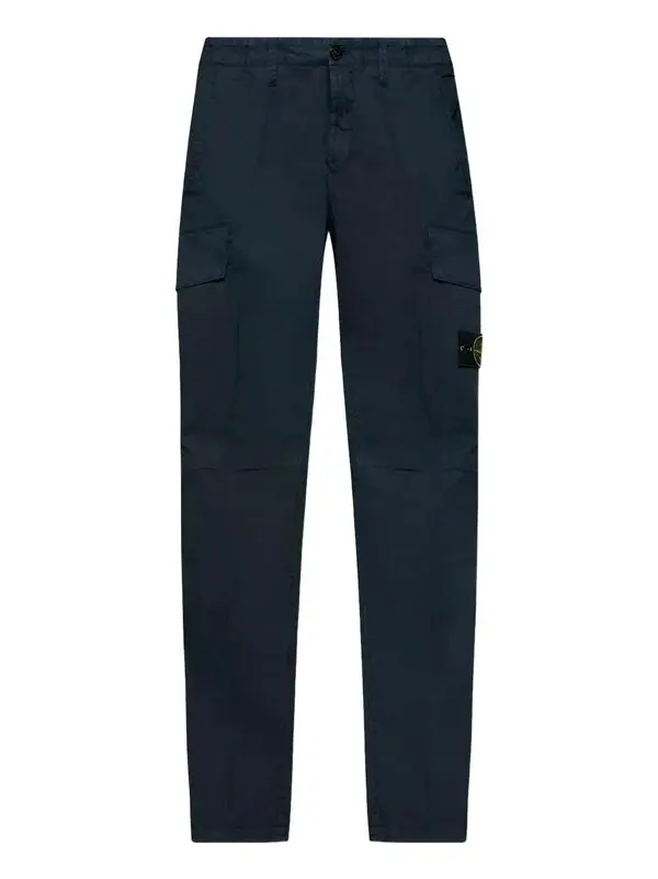 Stone Island Cotton Twill Cargo Trousers - Blue