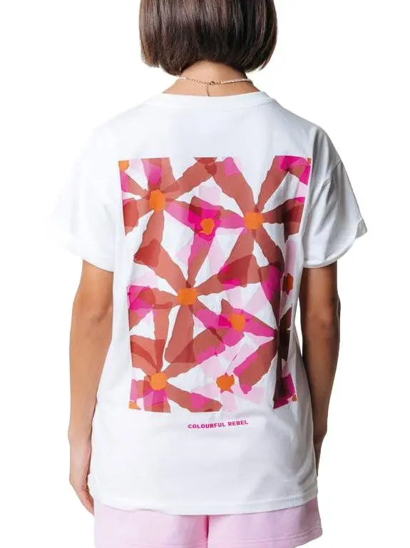 COLOURFUL REBEL Flower Square Boxy Tee - Standard White