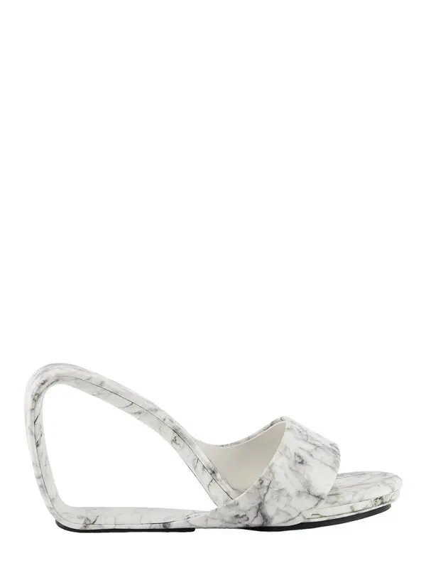 United Nude Mobius Hi Sculptural Wedge Sandals - White Marble