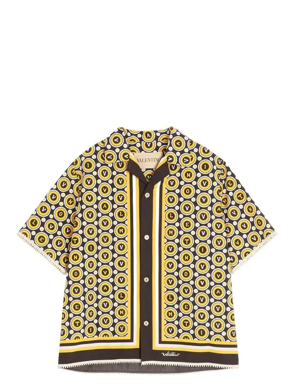 Valentino Garavani Cotton Bulles Royales Bowling Shirt - Yellow