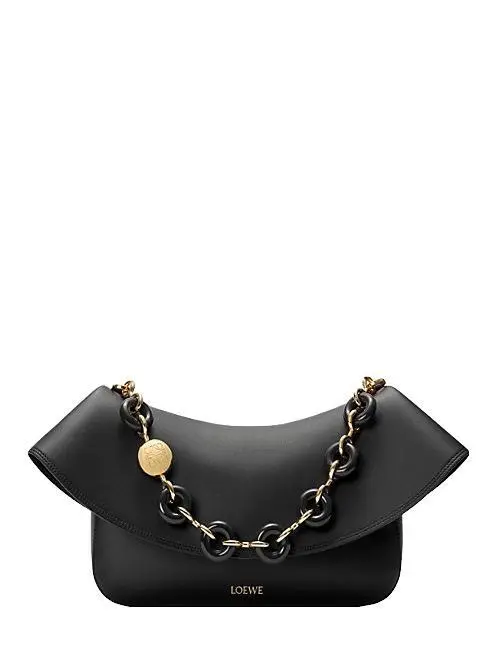 Loewe Medium Ola Leather Shoulder Bag - Black