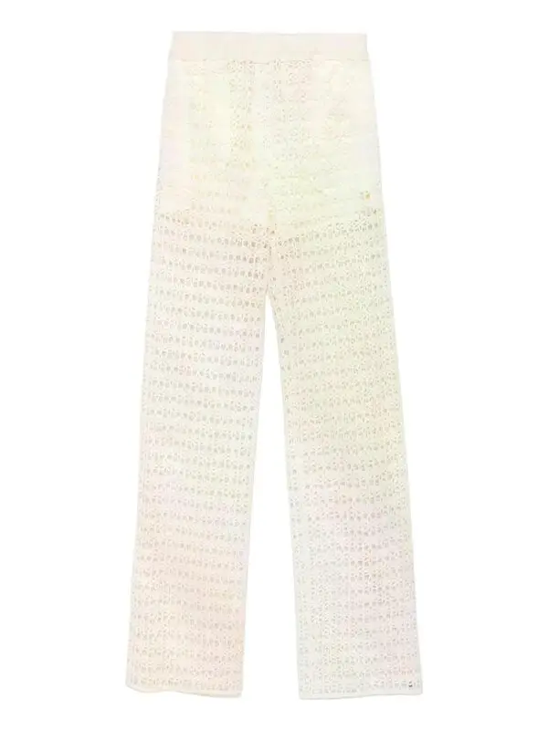 ALYSI Macramé High-waisted Trousers - Neutrals