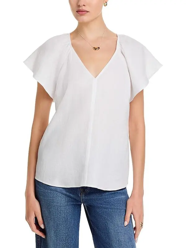 Tommy Bahama Coastalina Linen V-neck Top - White