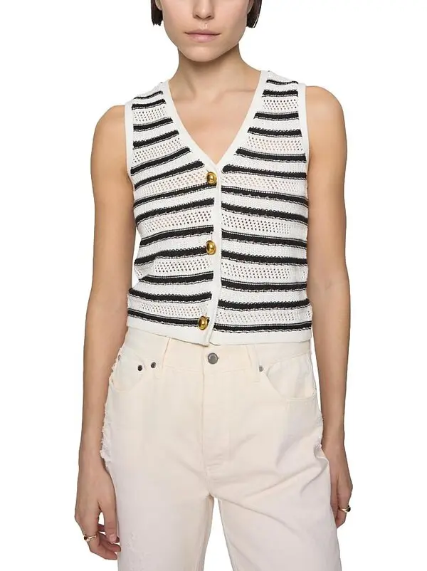 Rebecca Minkoff Striped Knit Vest - Black And White