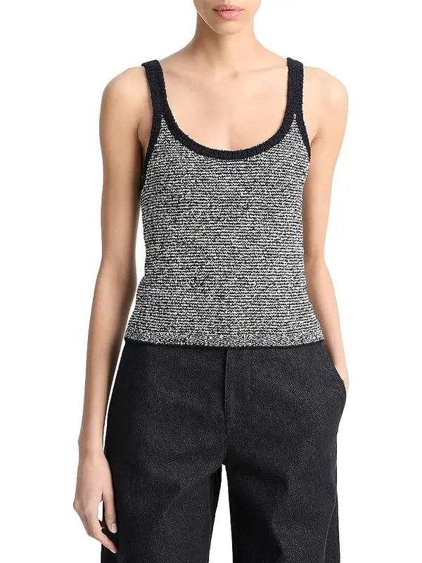 Vince Textured Micro Stripe Tank - Coastal/oat Shell