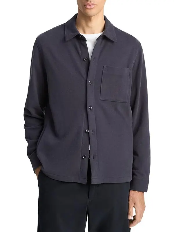 Vince Sueded Jersey Button Front Shirt - Coastal