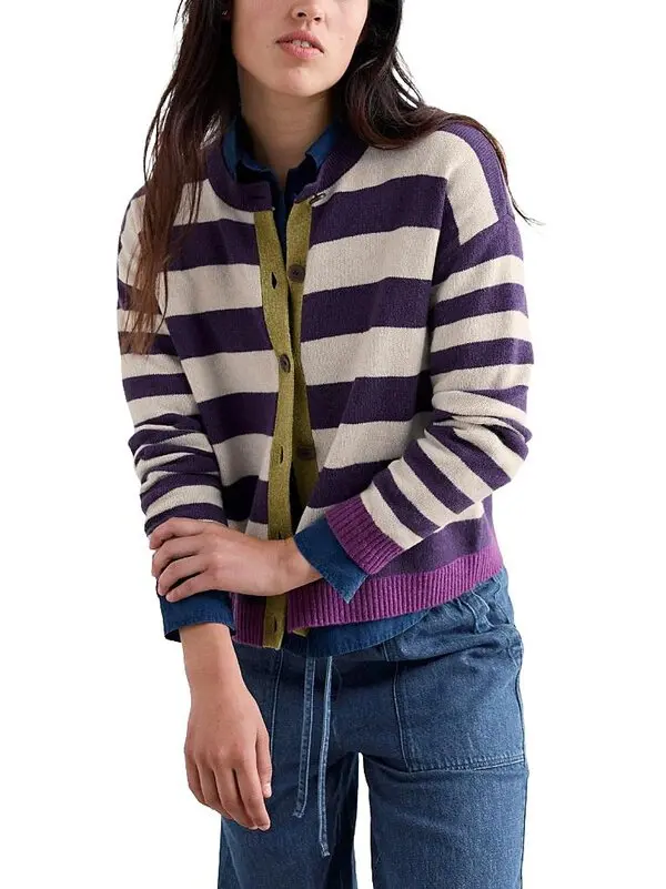 SEASALT CORNWALL Pinwell Cardigan - Bright Shape Dark Violet Mix
