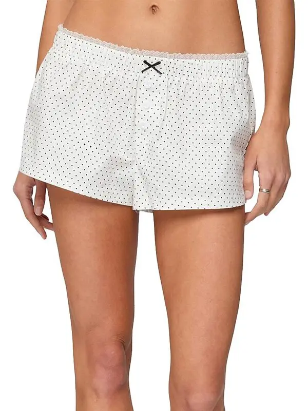 EDIKTED Polka Dot Boxer Shorts - White And Black