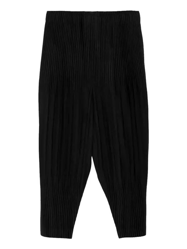 Issey Miyake Wide-leg Plissé Trousers - Black
